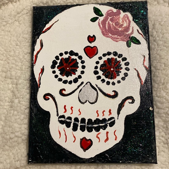 Jado | Art | Original Art Signed By Artist Skull Rose Handmade 1x14 ...